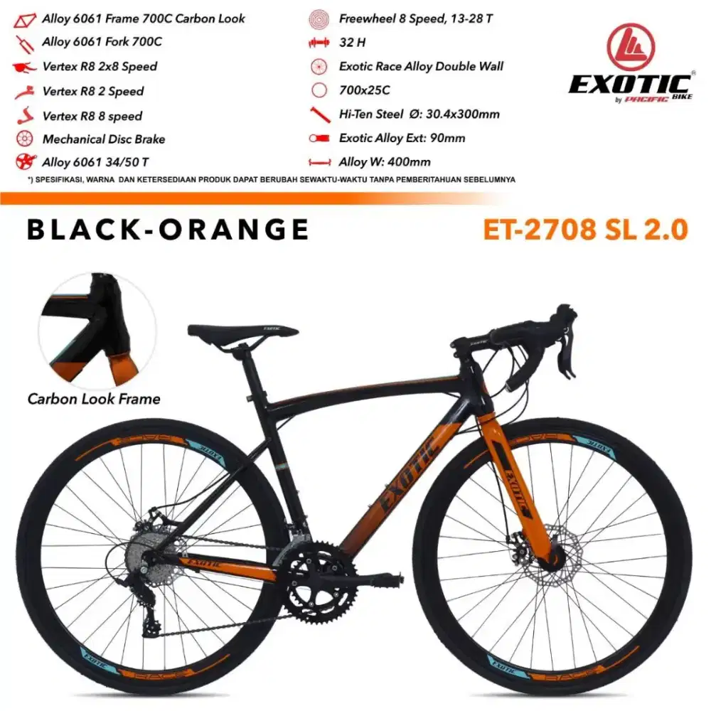 Roadbike exotic 2708 sl 2.0 alloy like carbon - Sepeda & Aksesoris ...