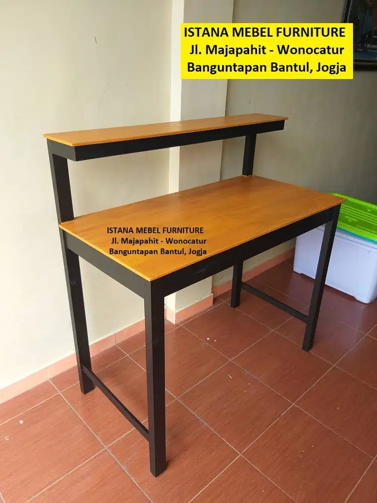 Meja Kerja Kantor Komputer Belajar Tulis Kost Kos Rak Tingkat Kayu #SM ...