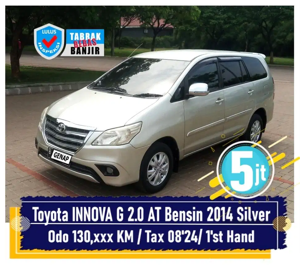 Toyota Innova Barong 2.0 G AT Bensin 2014 Silver - Mobil Bekas - 917117264