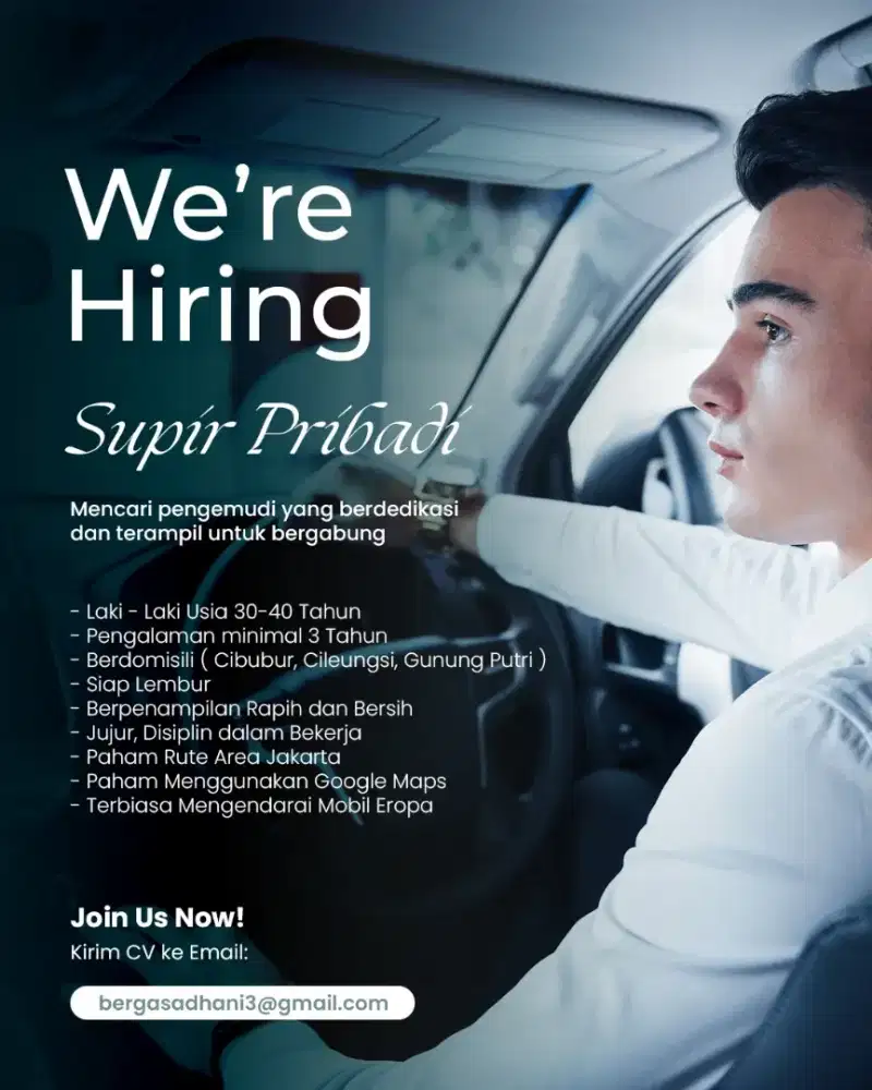 Info Lowongan Pekerjaan Supir Pribadi Terbaru | OLX Indonesia