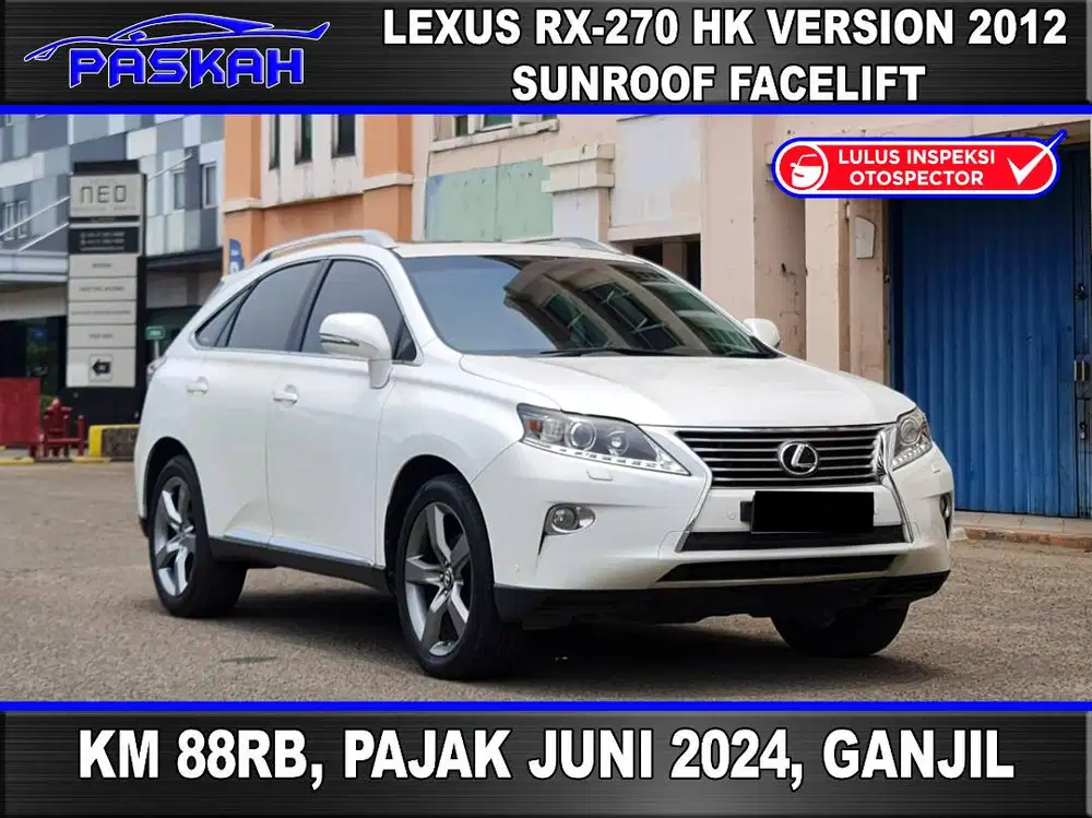 Tdp=40jt Km=88k GanjiL Lexus RX 270 2013 lexus rx270 Facelift 2012 - Mobil Bekas - 912131079