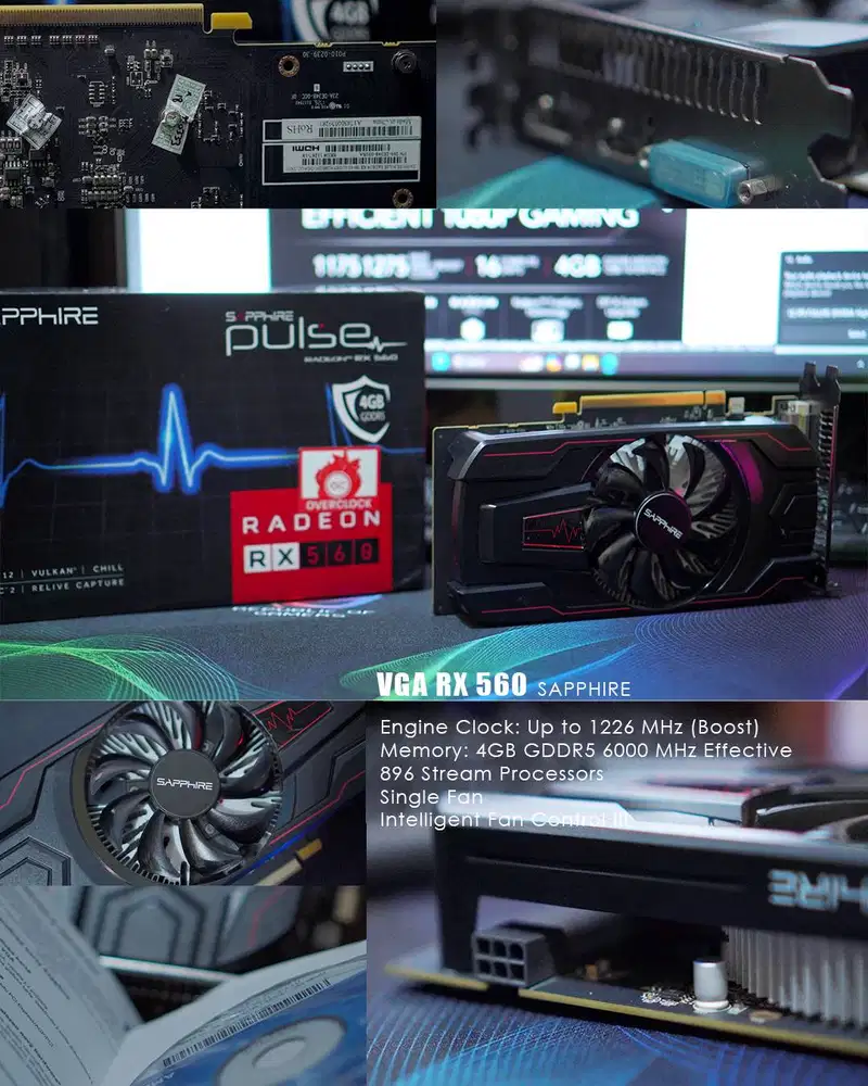 VGA RX 560 4GB DDR5 MERK Sapphire - Komputer - 913640811