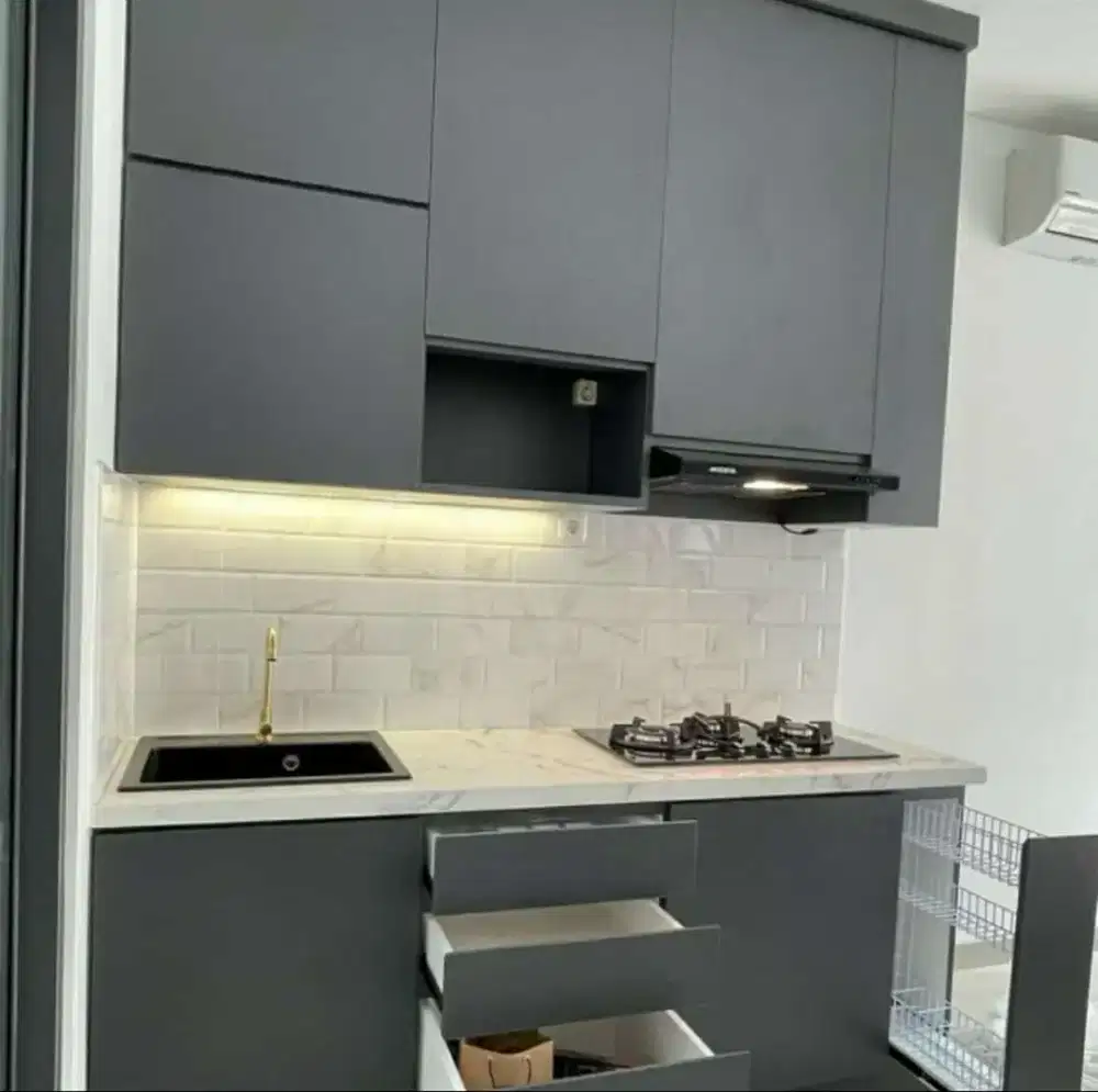 Meja dapur + lemari hpl minimalis cantik - Mebel - 859715006