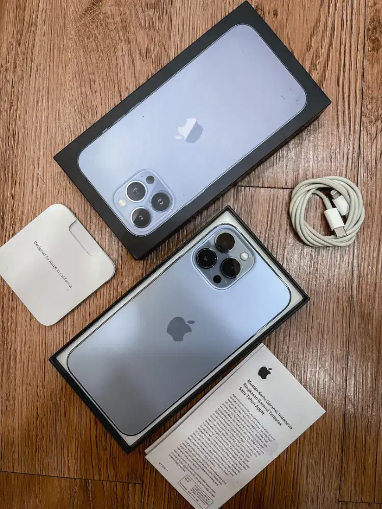 iPhone 13 Pro Max Sirrea Blue 128 GB ( ex iBox ) - Handphone - 914061342