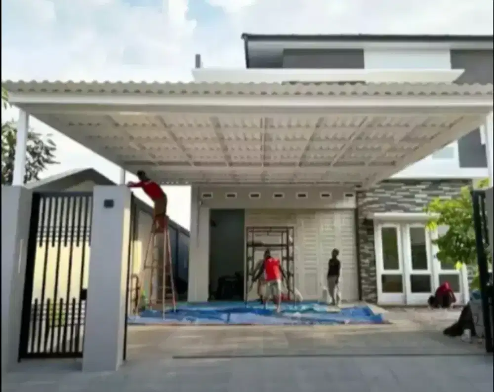 Kanopi atap spandek alderon solarplat kaca dll - Konstruksi dan Taman ...