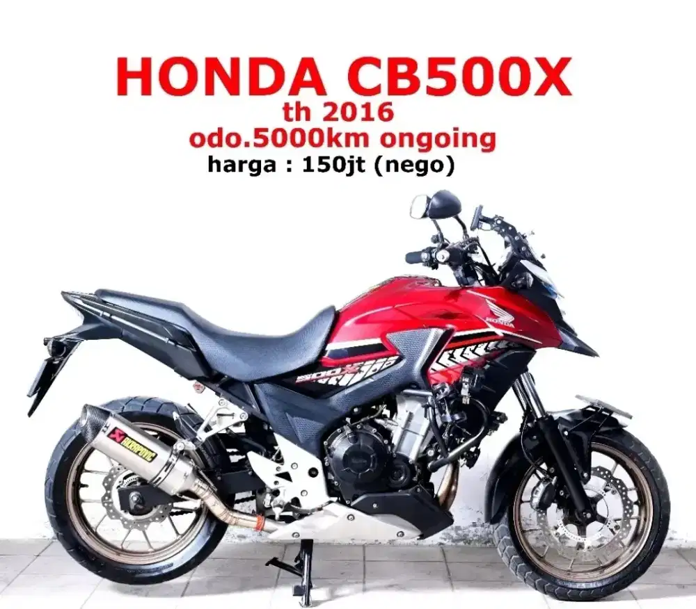 Honda CB500x warna merah th 2016 - Motor Bekas - 913785211
