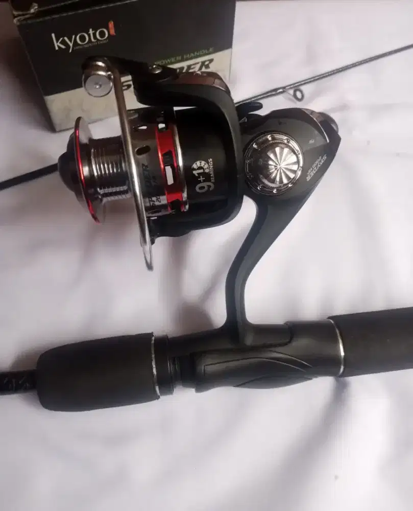 Set Pancing Reel kyoto Spider Power Handle+Joran Spinning 165cm ...